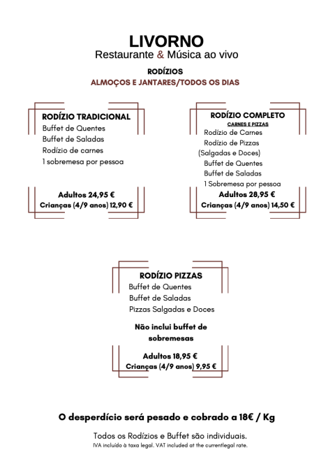 Menu | Restaurante Livorno